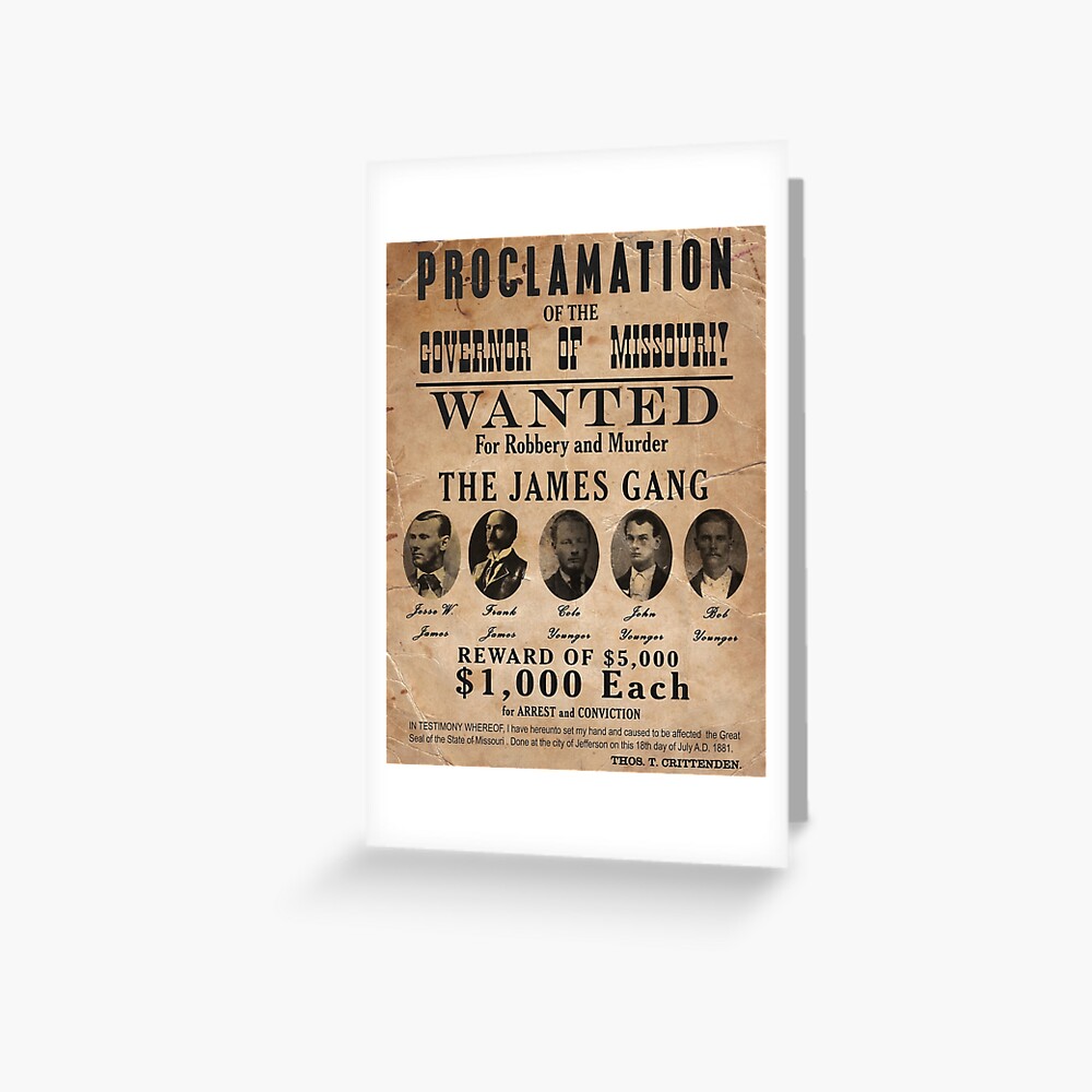 "James Gang Wanted Poster" Poster for Sale by kayve | Redbubble