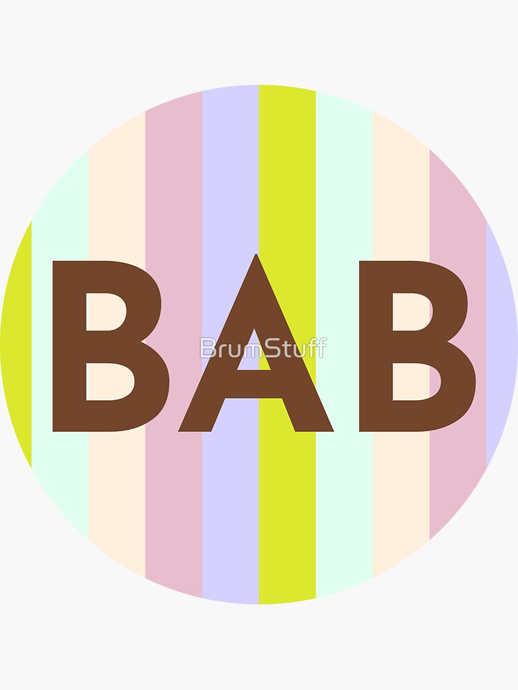 "Brummie Slang 'BAB'" Sticker for Sale by BrumStuff | Redbubble