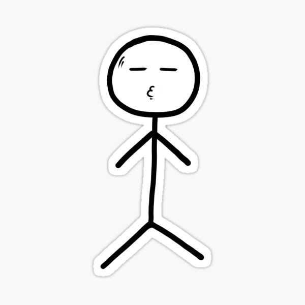 "human stick emotion expression aesthetic hand drawing black" Sticker ...