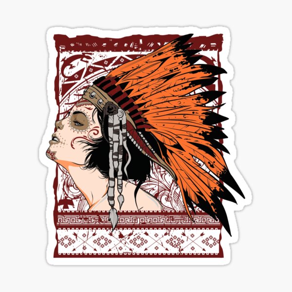 "Red Indian Man" Sticker for Sale by Frenur | Redbubble