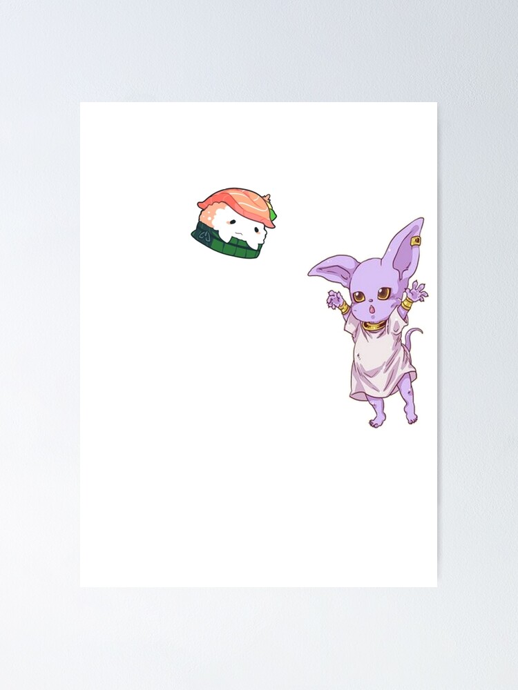 "Chibi beerus and sushi" Poster by cemolamli | Redbubble