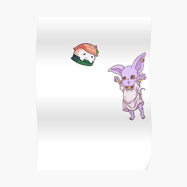 "Chibi beerus and sushi" Poster by cemolamli | Redbubble