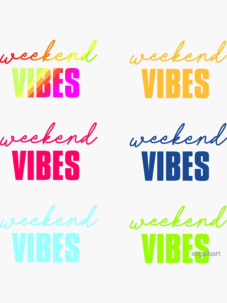 "Weekend Vibes mood sticker pack" Sticker for Sale by angelisart ...