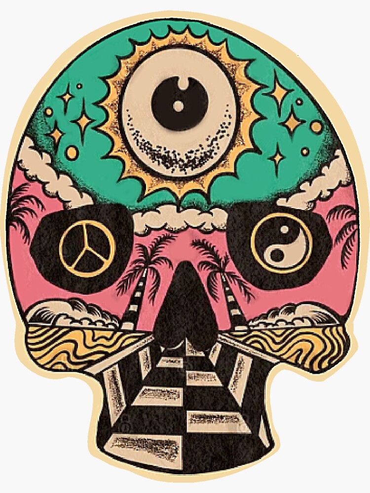 "SKULL LOGIC" Sticker by Longly-21 | Redbubble