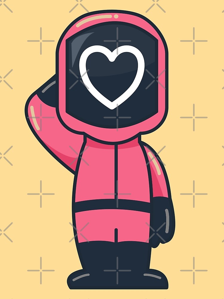 "Squid Game - Masked Guards in Pink Jumpsuits - Heart" Poster for Sale ...