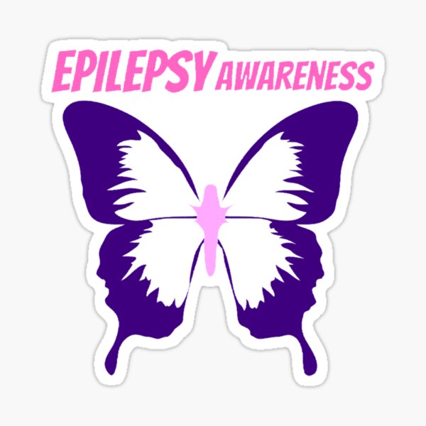 "Purple Butterfly Emoji Cute Kawaii Epilepsy Awareness 2 " Sticker by ...