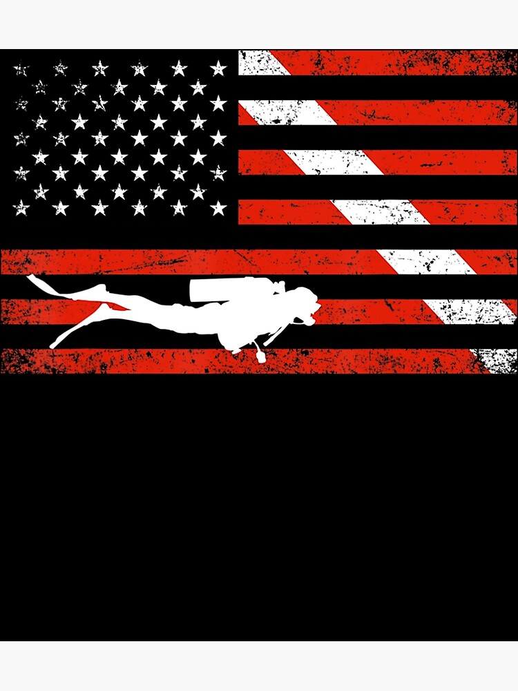"Diver Down Dive Flag Scuba Diving American Flag" Poster by SimonaHaas ...