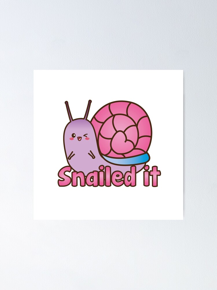 "Kawaii cute chibi aesthetic snail design" Poster by sabiha19 | Redbubble