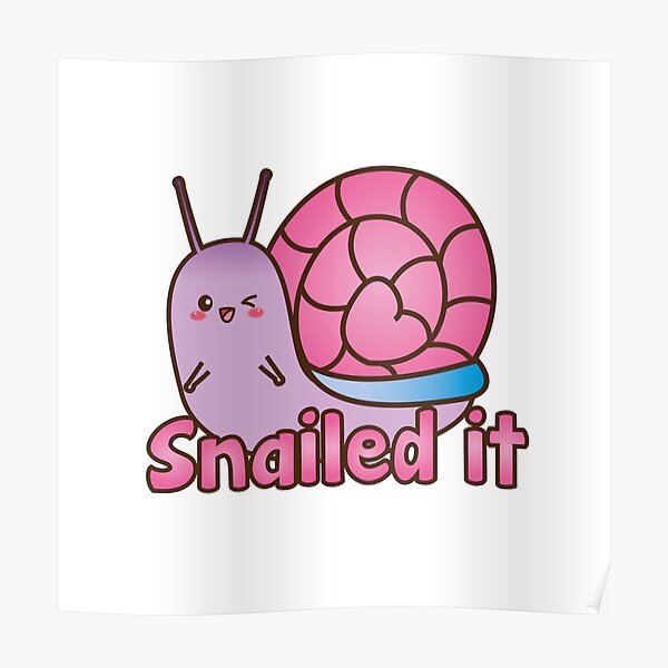"Kawaii cute chibi aesthetic snail design" Poster by sabiha19 | Redbubble