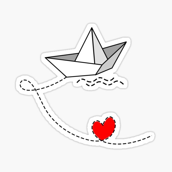 "Paper Boat - Nostalgic Childhood Game Design" Sticker for Sale by ...