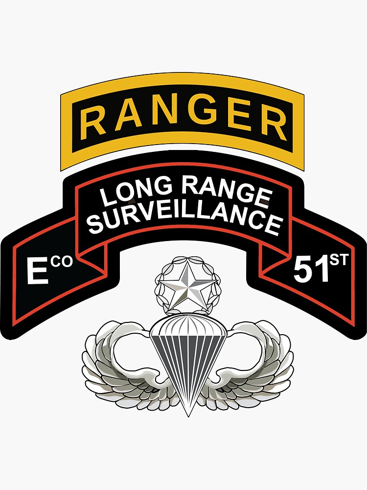 "Echo Company 51st Inf (LRS)(ABN) - Ranger - Jumpmaster" Sticker for ...