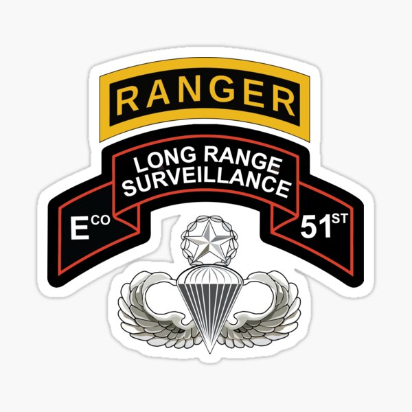 "Echo Company 51st Inf (LRS)(ABN) - Ranger - Jumpmaster" Sticker for ...