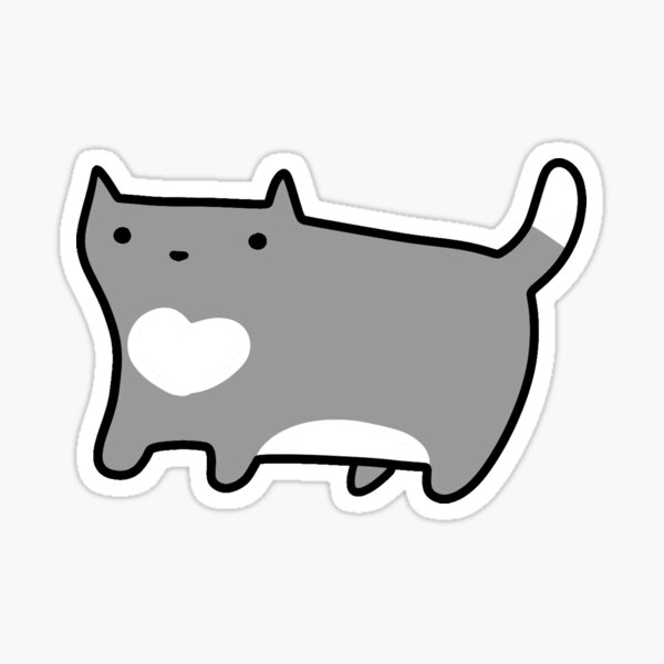 "Heart Marking Blue Cat" Sticker by SaradaBoru | Redbubble