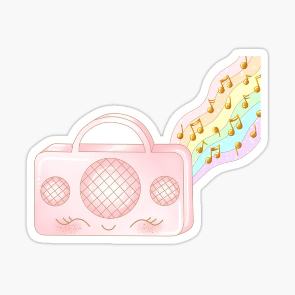 "Kawaii boombox" Sticker for Sale by AngelaPustovit | Redbubble