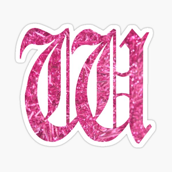 "The Letter W - Capital Pink Glitter Gothic" Sticker for Sale by ...