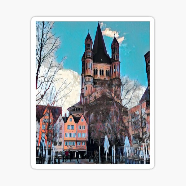 "Cologne Streets" Sticker for Sale by Sofia-Draws | Redbubble