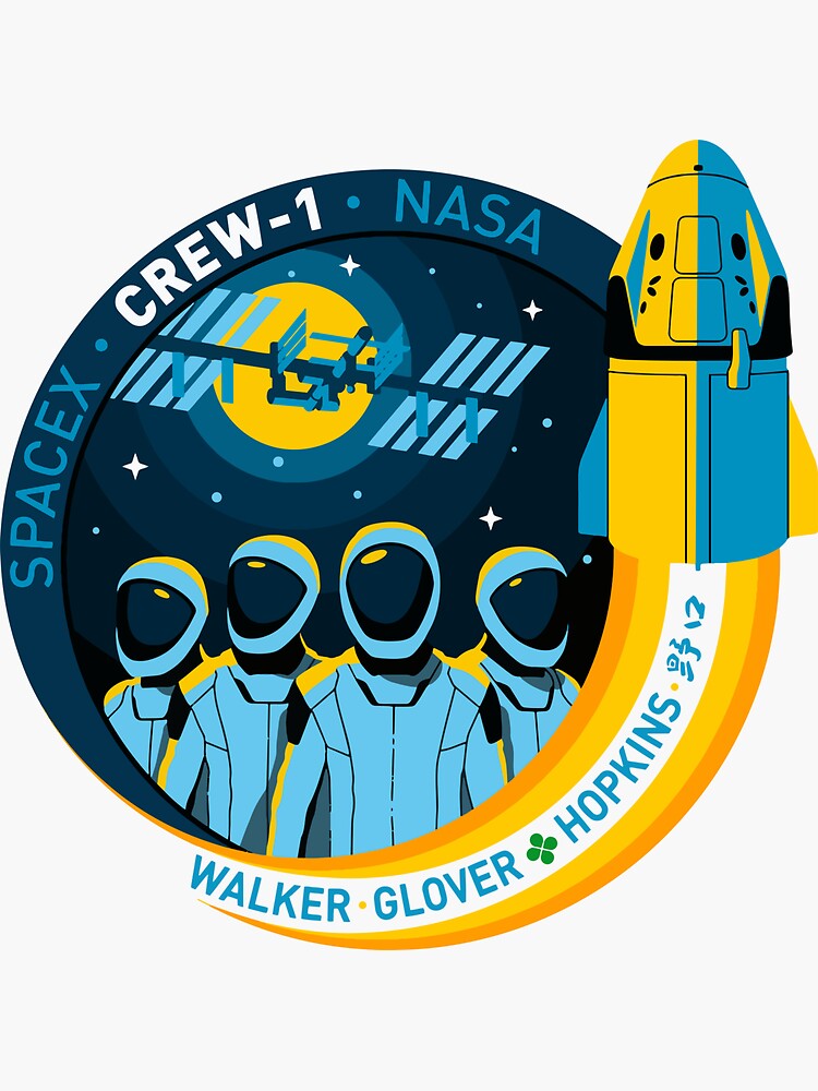 "SpaceX Crew-1 Mission" Sticker for Sale by -Stack- | Redbubble