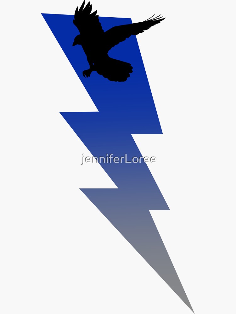 "Raven Lightning Bolt" Sticker for Sale by jenniferLoree | Redbubble