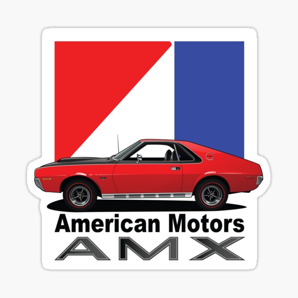 "1969 American Motors AMX Red" Sticker by MuscleCars | Redbubble