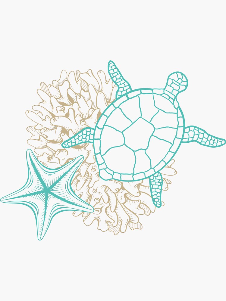 Pegatina «Etiqueta engomada divertida de la tortuga marina para los ...