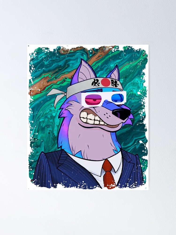 " 3D Wolf NFT crypto top design and gift for family and friends" Poster ...