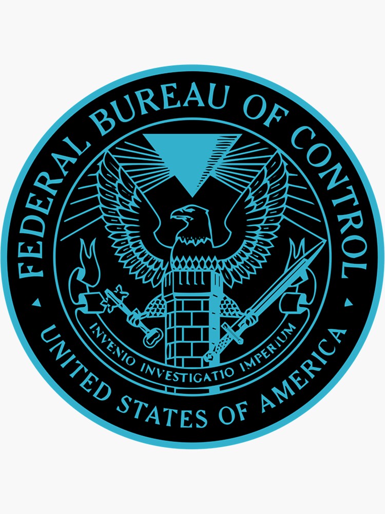 "Federal bureau of Control " Sticker for Sale by hpgamer | Redbubble