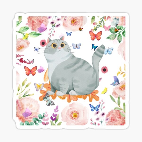 " TOM CAT IN WATERCOLOUR" Sticker for Sale by Serena-Designs | Redbubble