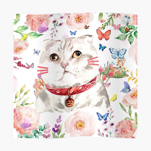 " TOM CAT IN WATERCOLOUR" Poster for Sale by Serena-Designs | Redbubble