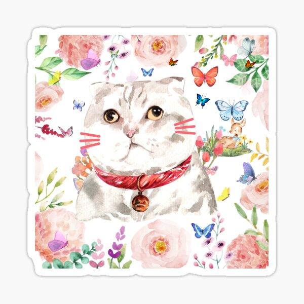 " TOM CAT IN WATERCOLOUR" Sticker for Sale by Serena-Designs | Redbubble