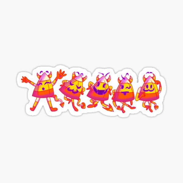 "Candy corn devil gang " Sticker for Sale by kingofbread | Redbubble