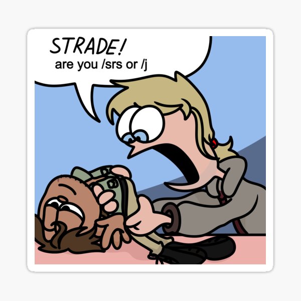 "STRADE! ARE YOU /SRS OR /J" Sticker for Sale by t-oybox | Redbubble
