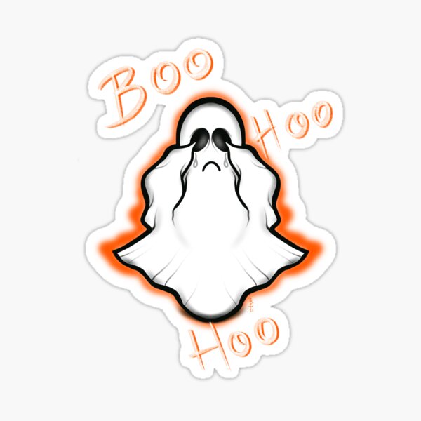 "Boo hoo hoo sad ghost" Sticker for Sale by Chillateez | Redbubble
