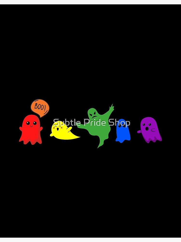 Póster «Lindos fantasmas de bandera LGBT y perro. Orgullo LGBTQ» de ...