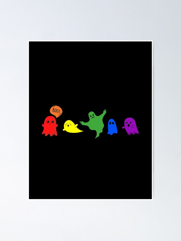 Póster «Lindos fantasmas de bandera LGBT y perro. Orgullo LGBTQ» de ...