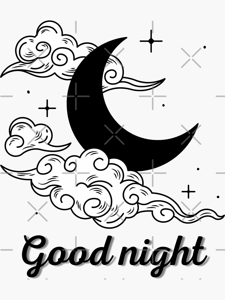 "good night moon" Sticker for Sale by Adrianavital236 | Redbubble
