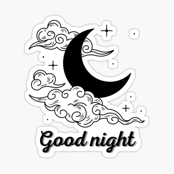 "good night moon" Sticker for Sale by Adrianavital236 | Redbubble