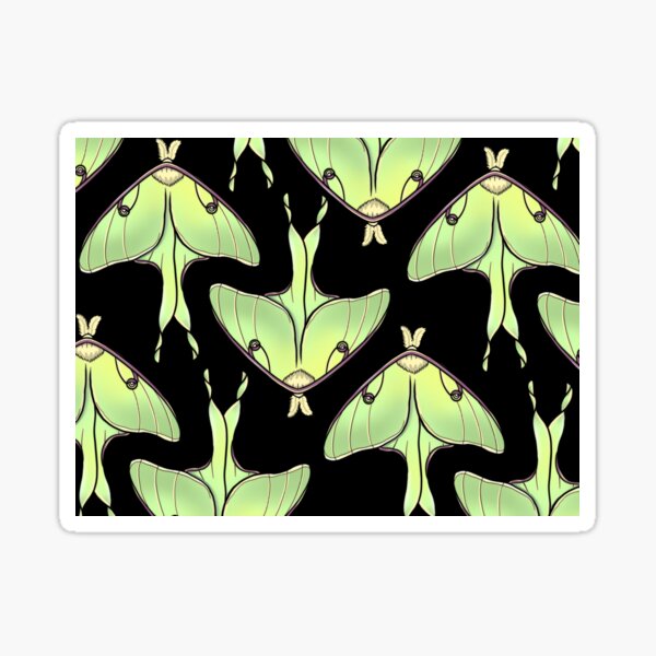 "Luna moth repeat " Sticker by uncannykira | Redbubble