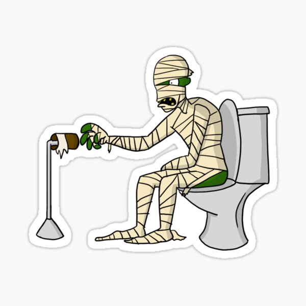 "Mummy on a Toilet" Sticker by TurpleDinosaur | Redbubble