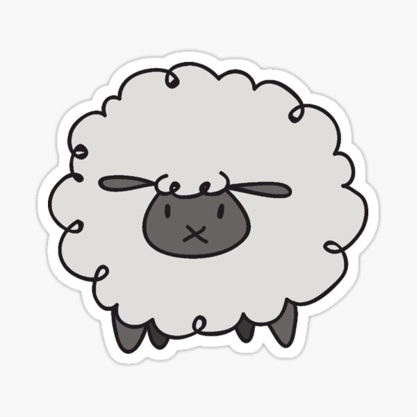 "Fluffy White Sheep Sticker" Sticker by KATIEGREENHEAD | Redbubble