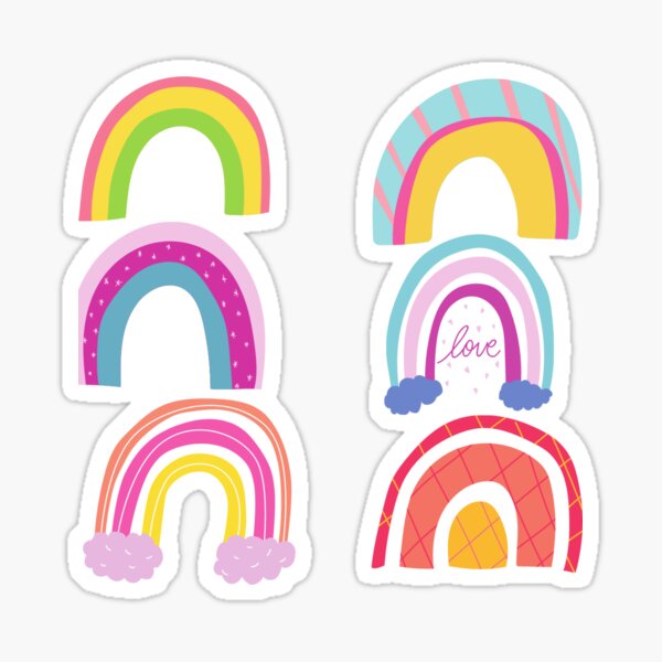 ""Rainbow Love" Stickers" Sticker for Sale by AesDreamer | Redbubble