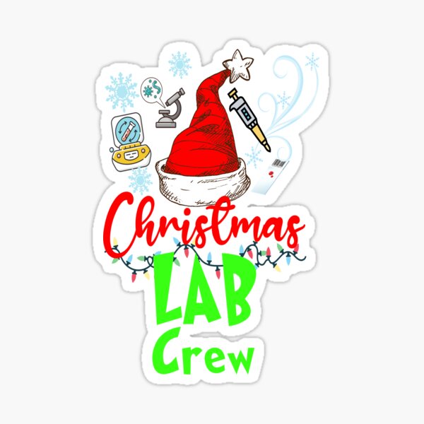 Pegatina «LABORATORIO DE NAVIDAD CREW FUNNY MEDICAL LAB SCIENTIST LAB ...