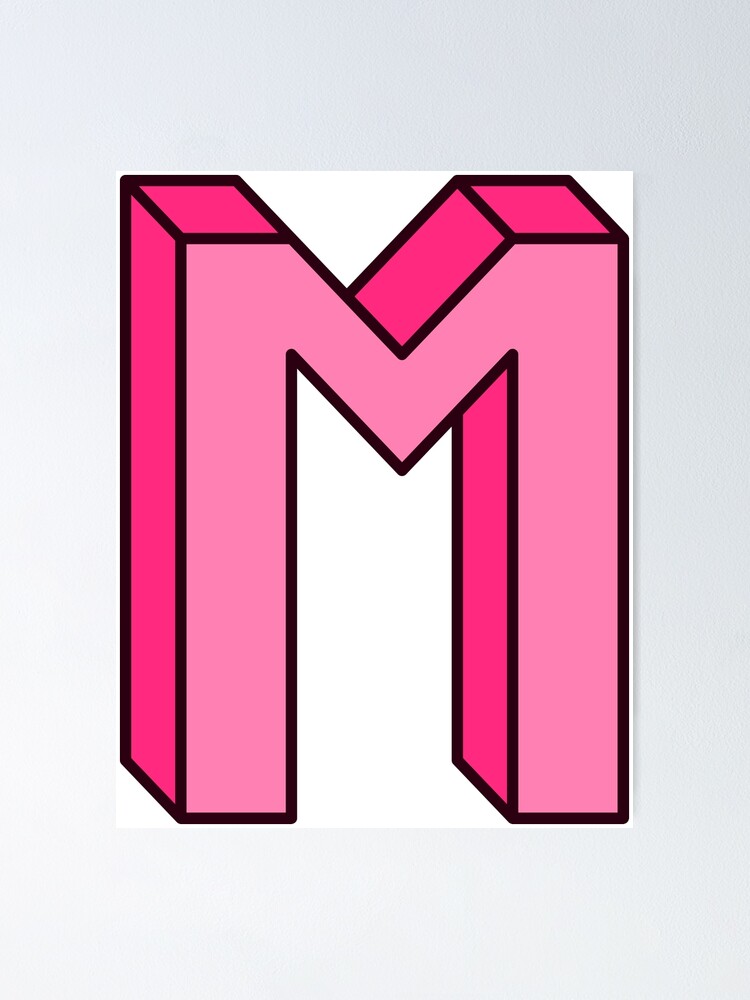 "Block Letter M" Poster for Sale by RinozaRose | Redbubble