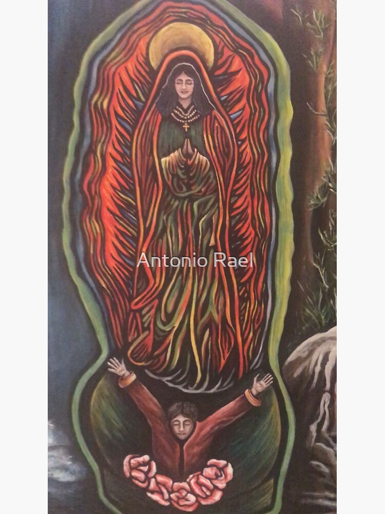 "Virgen de Guadalupe and Baby Jesus Painting by Antonio Rael" Sticker ...