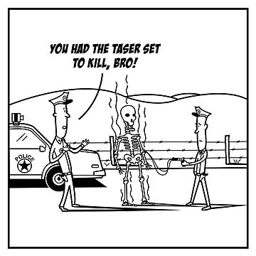 "Police Taser Cartoon" Sticker for Sale by AlienStickers | Redbubble