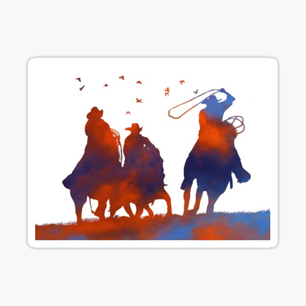 "Abstract Cowboys" Sticker by LazyL | Redbubble