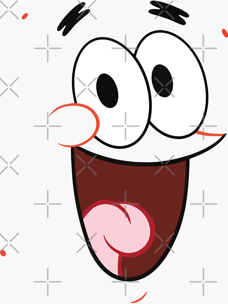 "Patrick Smile Funny Face" Sticker for Sale by XrayVisions33 | Redbubble