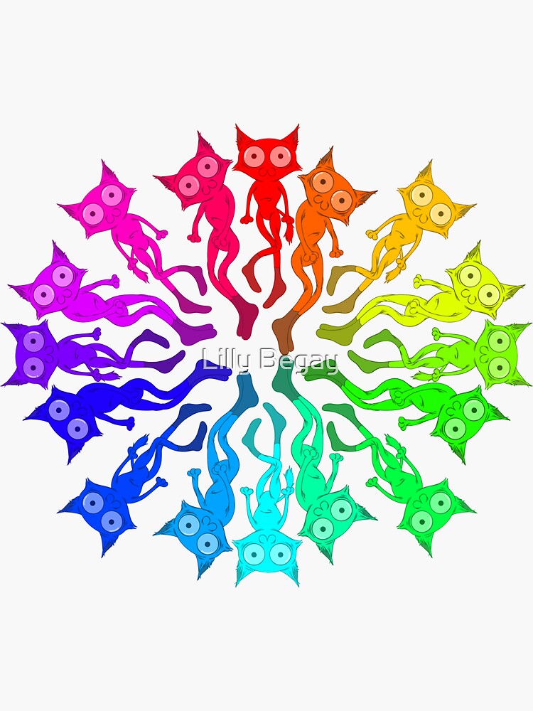 "Color Wheel Cats" Sticker by Lillycat138 | Redbubble