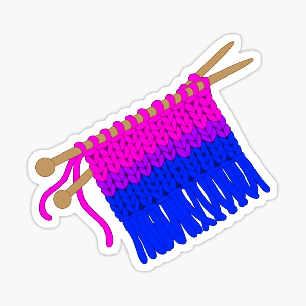 "Knit Pride Flag (Bisexual)" Sticker for Sale by nklange240 | Redbubble