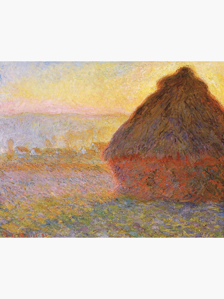 "Haystacks, Sunset (1891) by Claude Monet" Sticker for Sale by ...