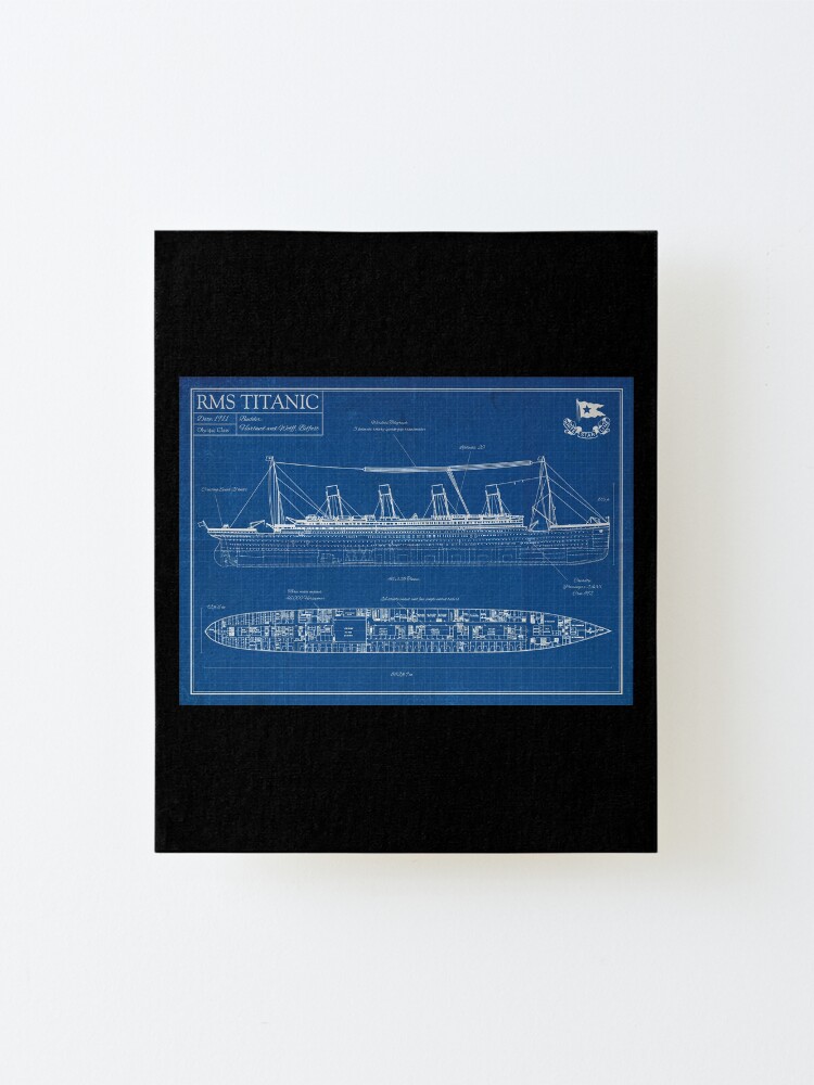 "RMS Titanic - Blueprint" Mounted Print for Sale by moviemaniacs ...